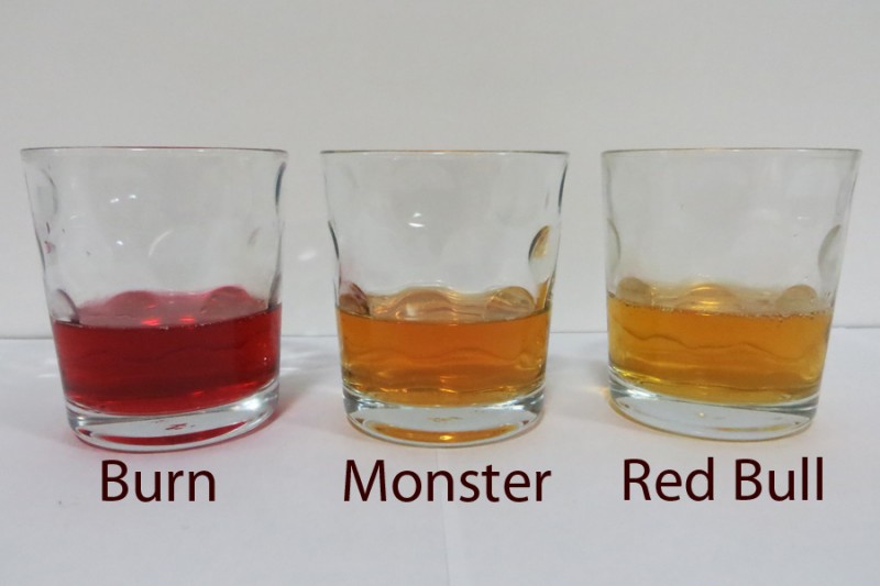 Test Energy Drink: Red Bull, Moster, Burn