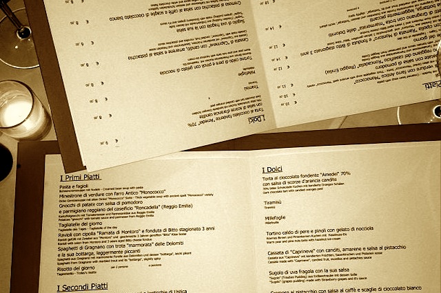 Ristoranti particolari: menu senza prezzi per donne