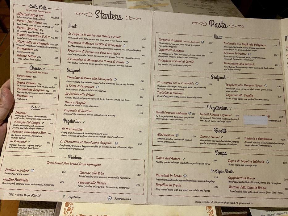 Via Emilia Italian Restaurant, recensione: se Bangkok batte molte ...